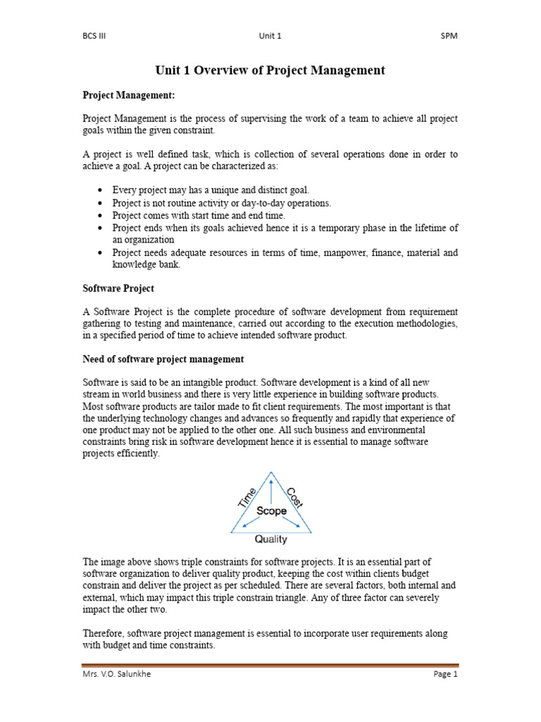 Overview of Software Project Management | PDF | Project Management ...