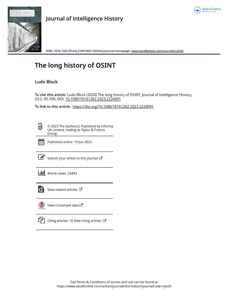 History of Open Source Intelligence | PDF | Information