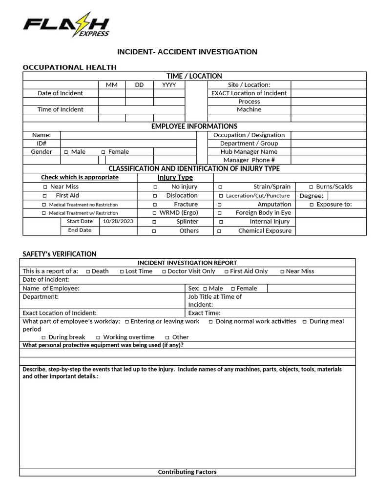 Incident Accident Investigation Report | PDF | Personal Protective ...