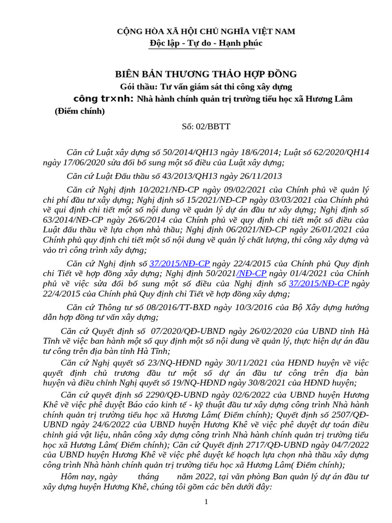 3.Bien Ban Thuong Thao Hop Dong | PDF