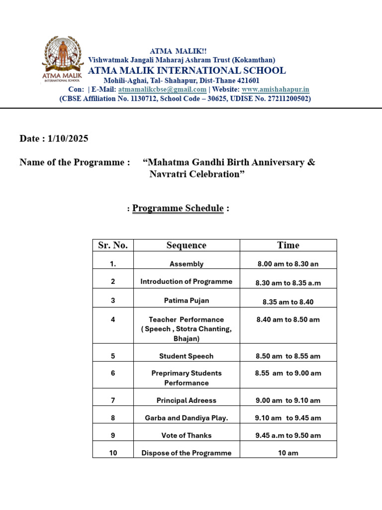 Agenda of the Program | PDF