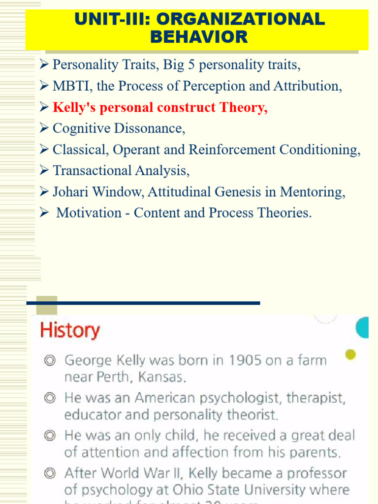 Kelly's Personal Construct Theory | PDF
