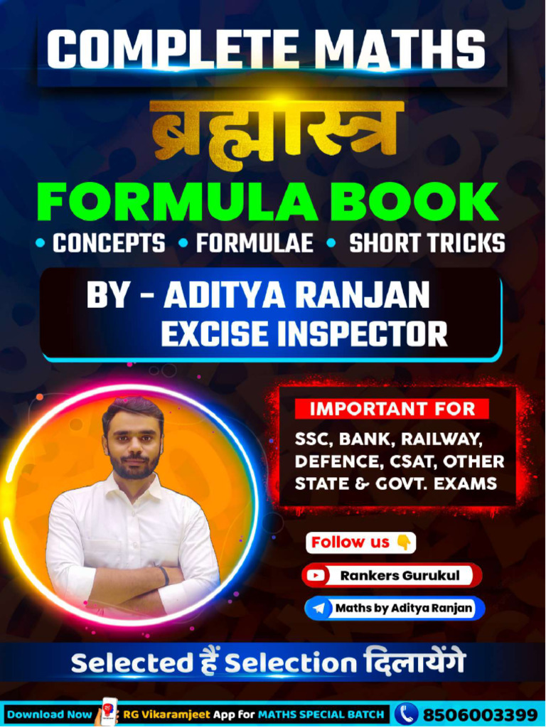 Maths Formula Book by Aditya Ranjan Bilingual Copy (1) | PDF | Geometry ...