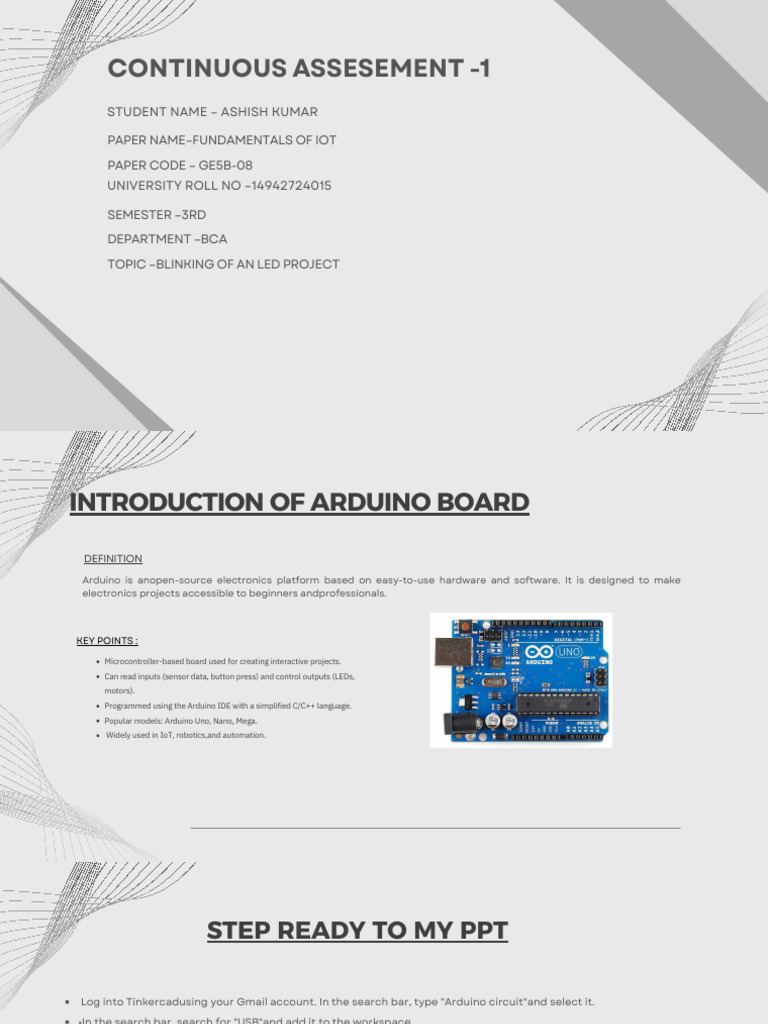 Arduino LED Blinking Project Guide | PDF