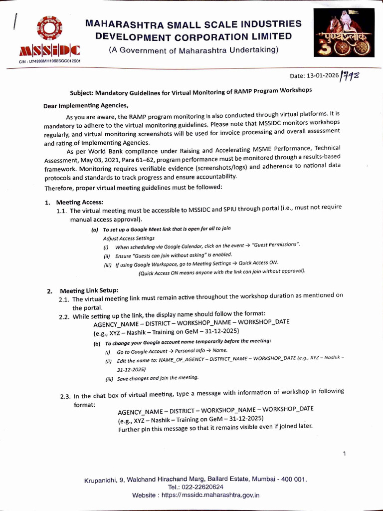 Virtual Monitoring Guidelines JAN22026 | PDF