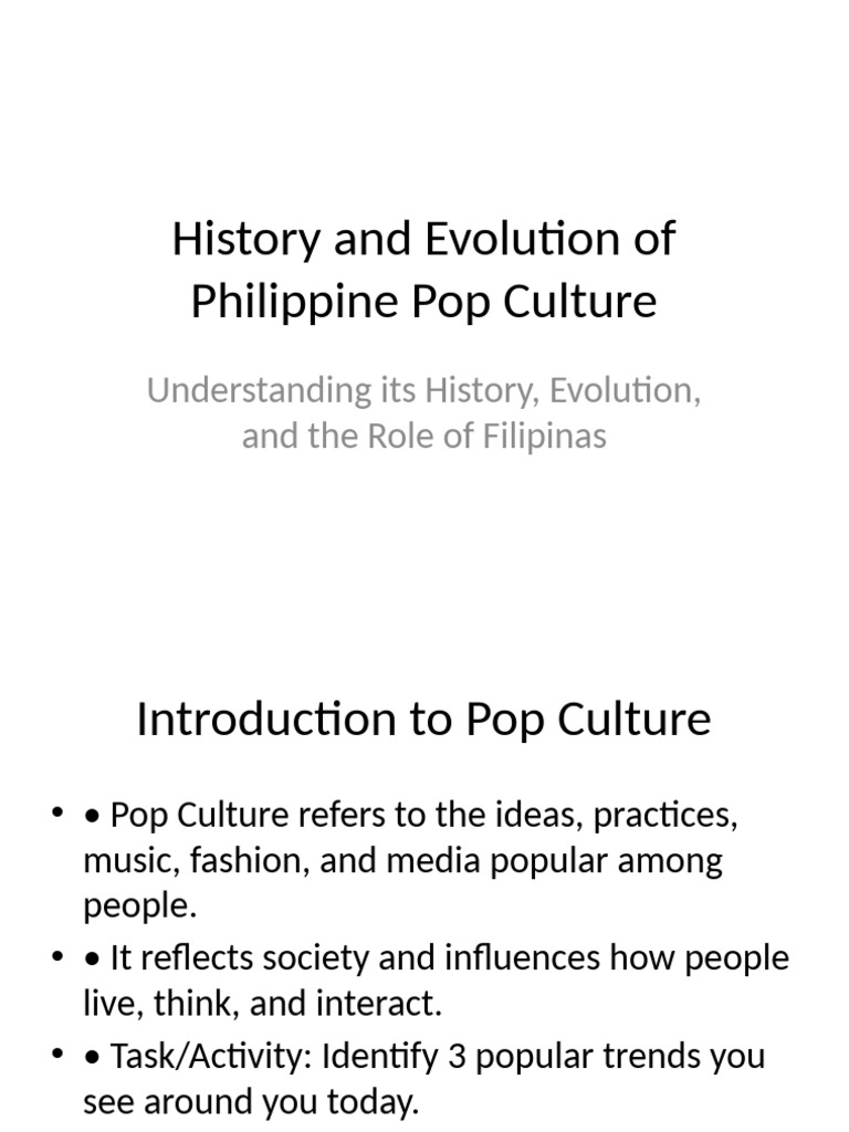 Philippine Pop Culture Evolution | PDF | Popular Culture