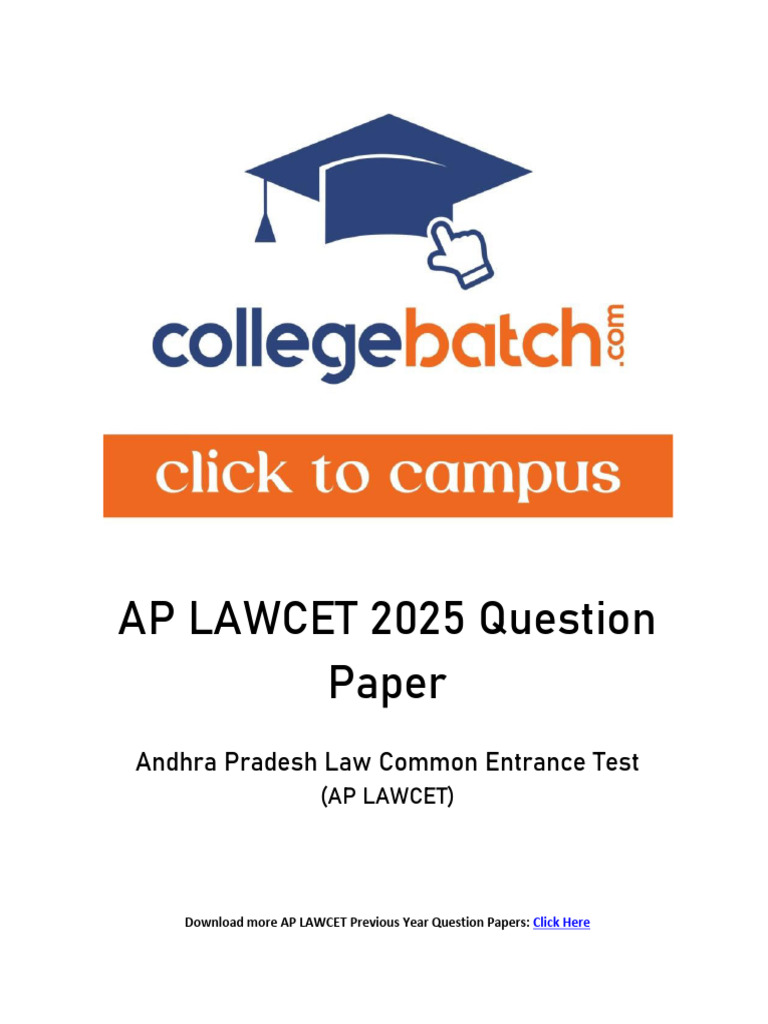 AP LAWCET 2025 Question Paper PDF | PDF | Multiple Choice ...