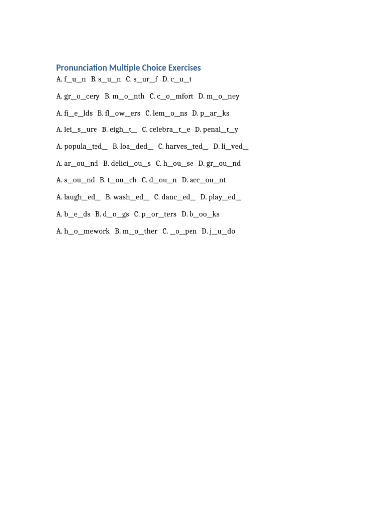 Pronunciation All | PDF