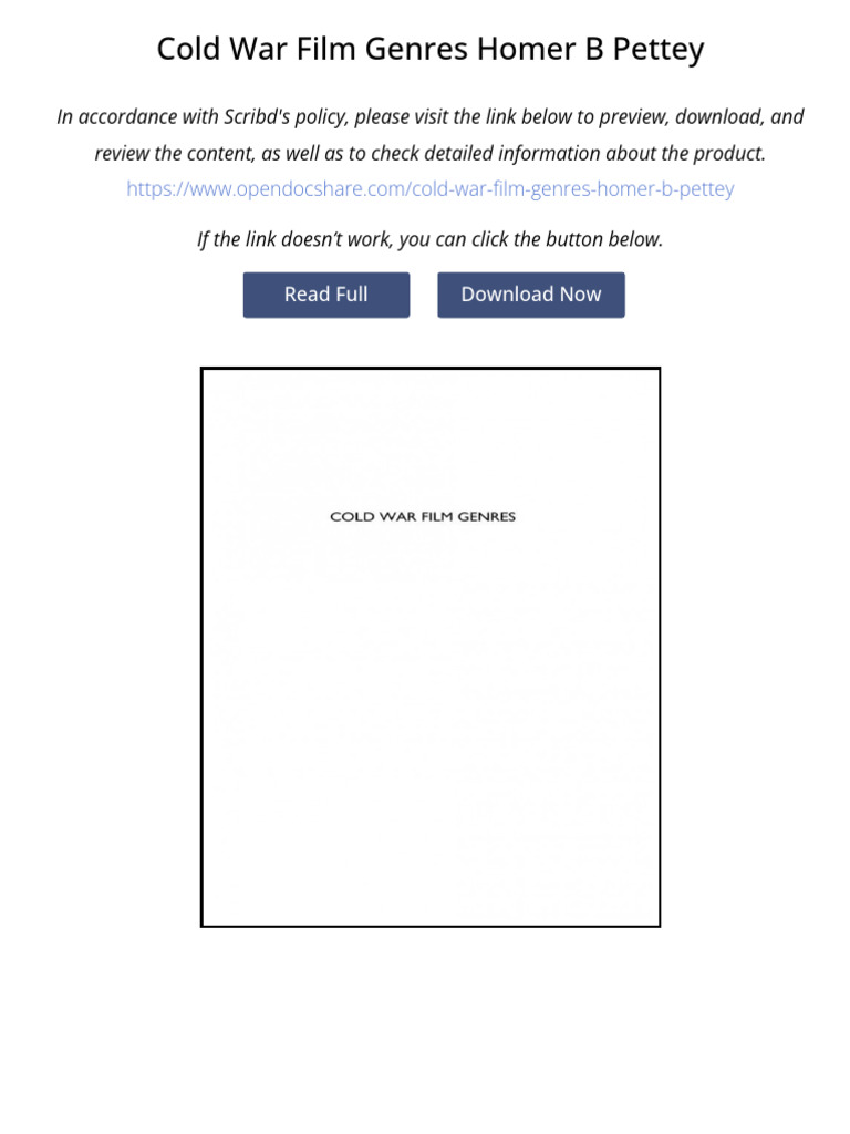 Cold War Film Genres Homer B Pettey | PDF | Rock And Roll | Elvis Presley