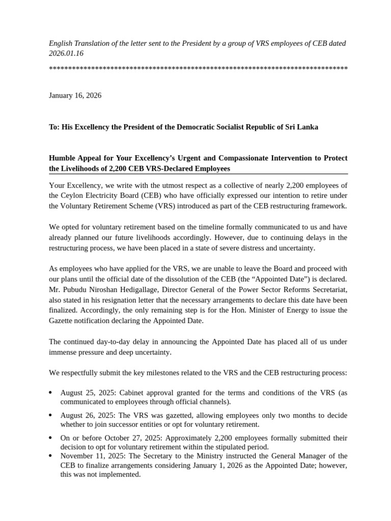 CEB Employees Seek Presidential Intervention Over Delayed Voluntary ...