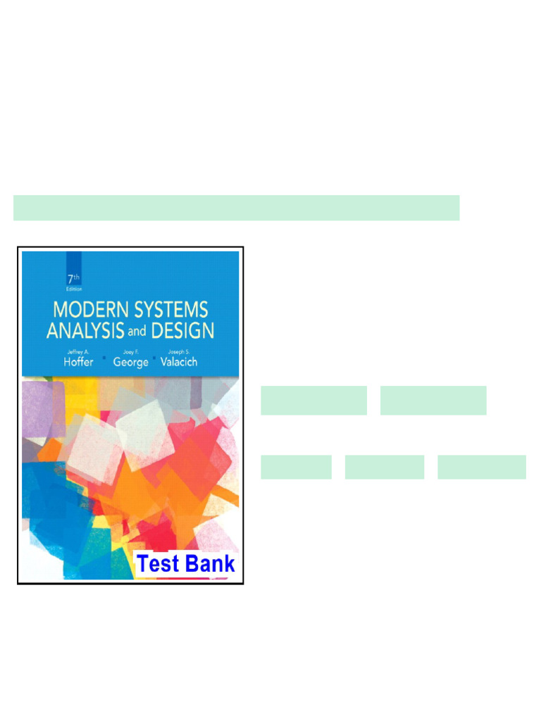 Modern Systems Analysis and Design 7th Edition Hoffer Test Bank ...