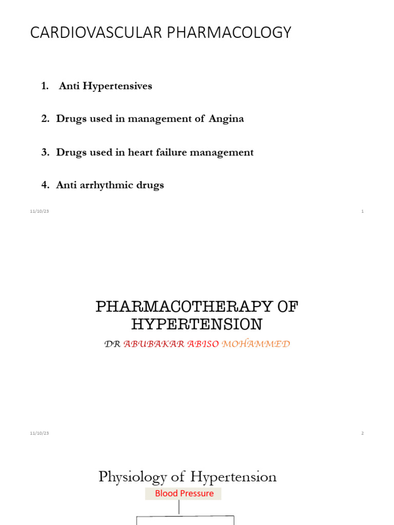 Cardiovascular Pharmacology Overview | PDF | Heart Failure | Heart