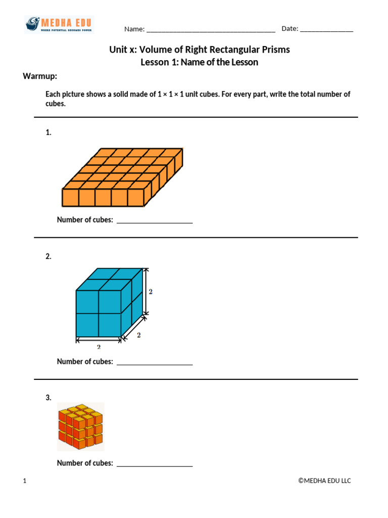 Revised Lesson - Finding Volume of Prism (003) 1 (1) | PDF | Volume ...