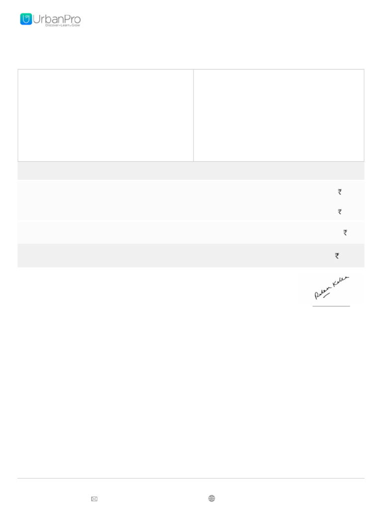 UrbanPro Tax Invoice for Membership | PDF