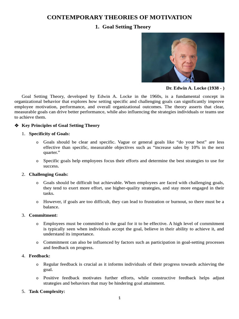 Goal Setting Theory | PDF | Goal Setting | Goal