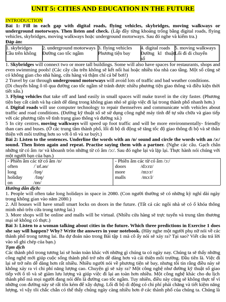 943987671 Unit 5 Cities and Education in the Future 287 | PDF