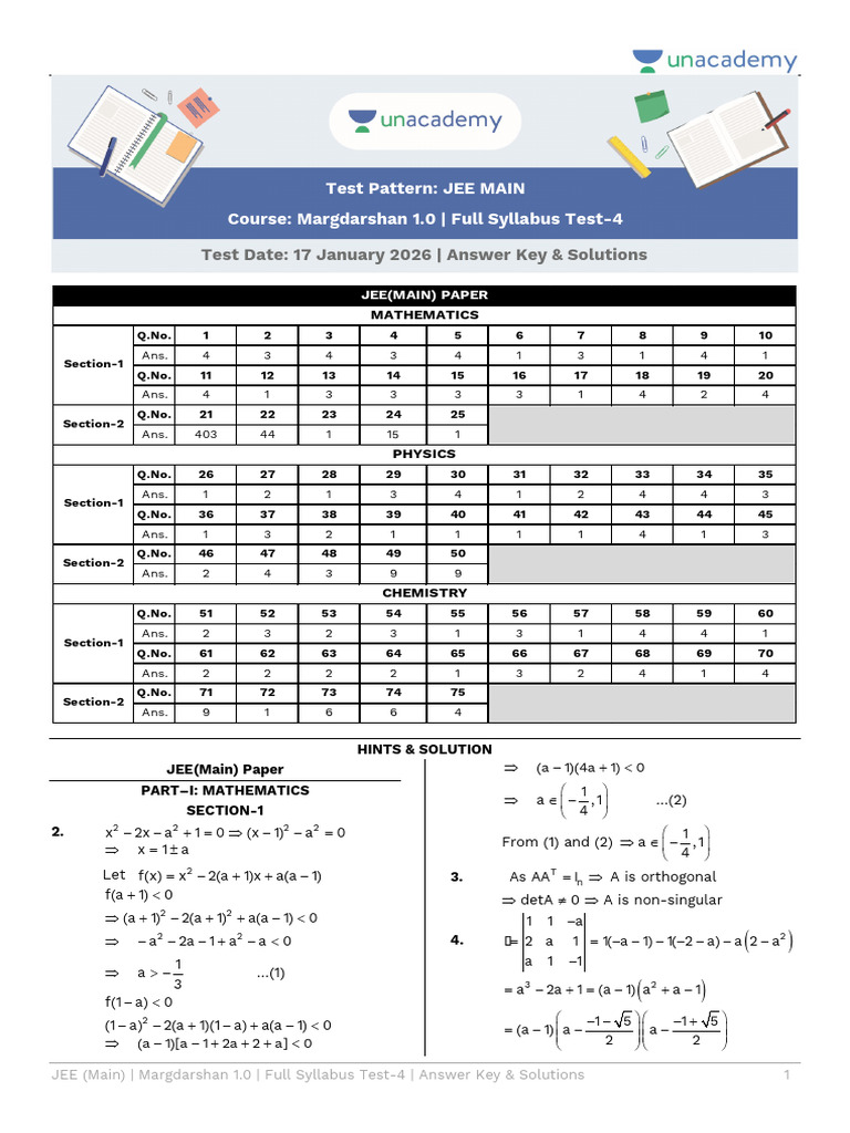 Answer Key_Marg. 1.0__17-01-2026 | PDF | Career And Technical Education | Educational Stages