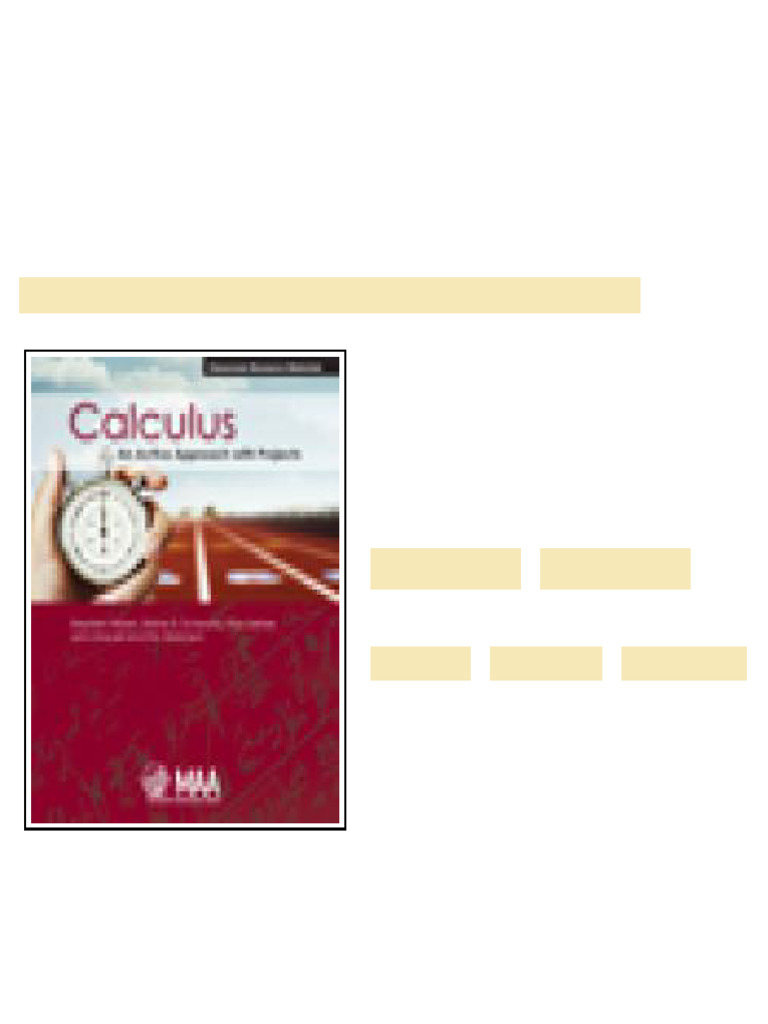 Calculus An Active Approach with Projects 1st Edition Stephen Hilbert ...