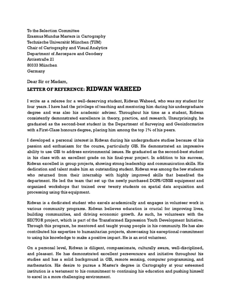 Ref Letter 1 | PDF