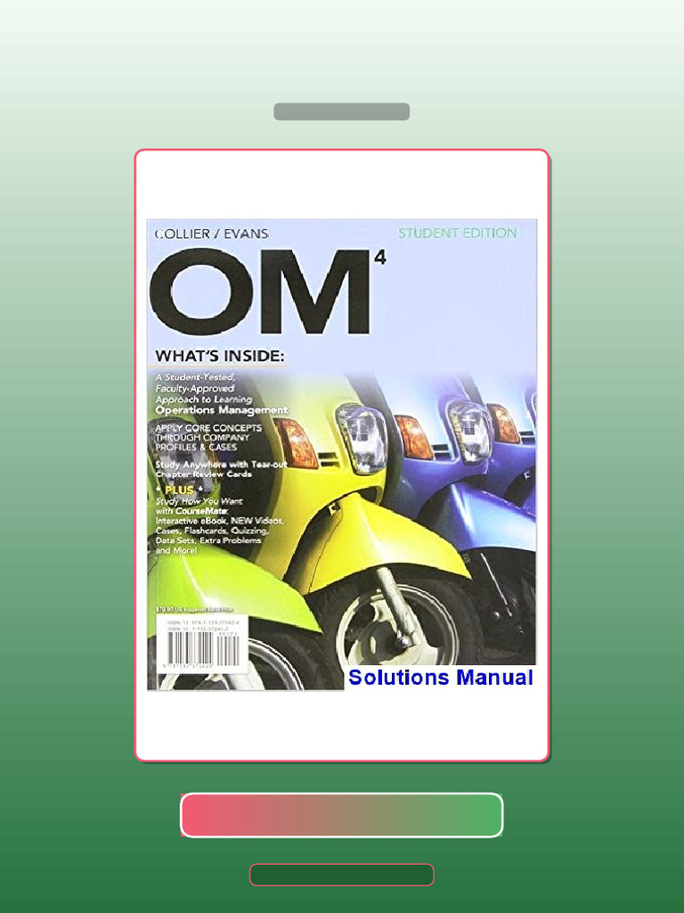 Test Bank for OM 4 4th Edition Collier | PDF | Multiple Choice | Knowledge