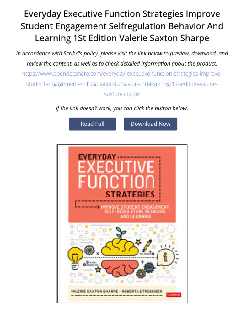 Everyday Executive Function Strategies Improve Student Engagement ...
