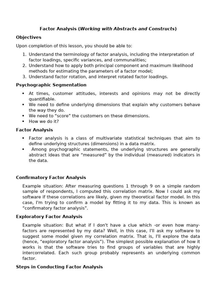 Factor Analysis | PDF | Factor Analysis | Principal Component Analysis