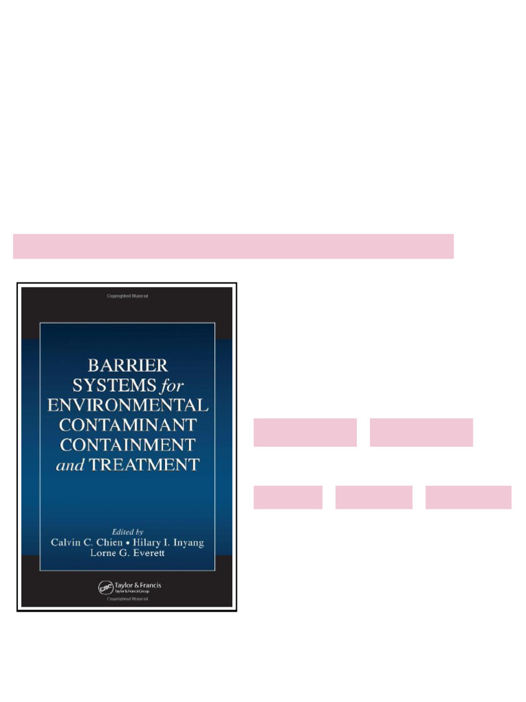 (Ebook) Barrier systems for environmental contaminant containment and ...