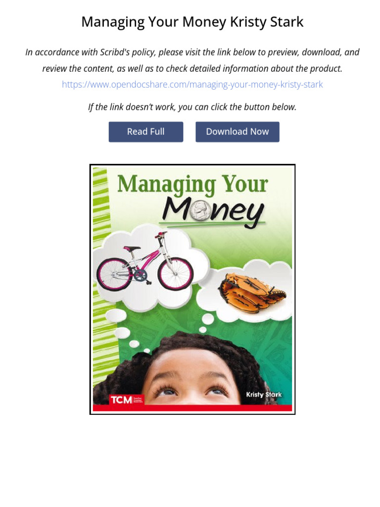 Managing Your Money Kristy Stark | PDF | Money | Banknote
