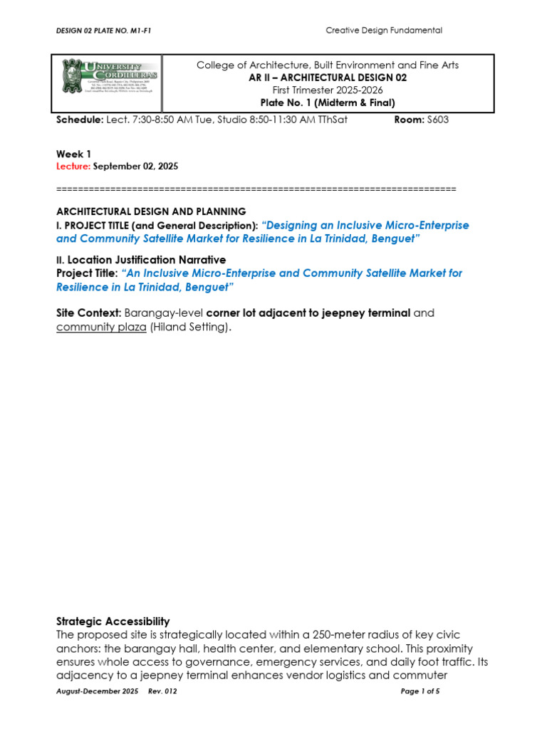 Lect. M1a. AR D2 Final Plate LTB Talipapa | PDF | Natural Environment