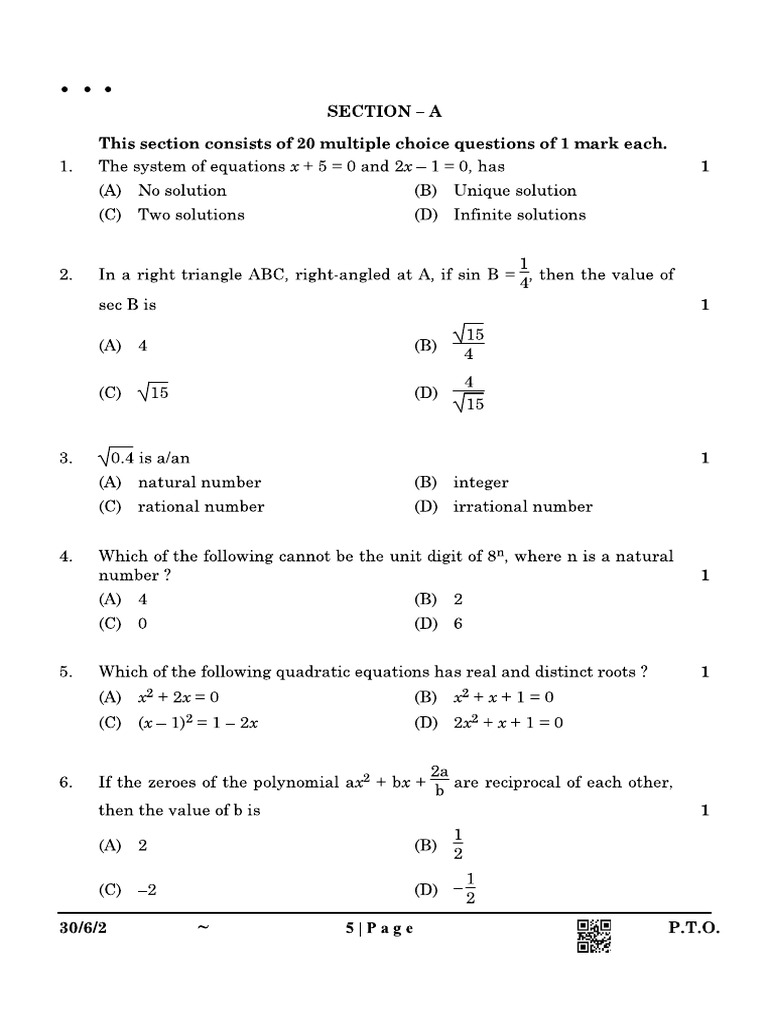 30-6-2 - Mathematics Standard | PDF