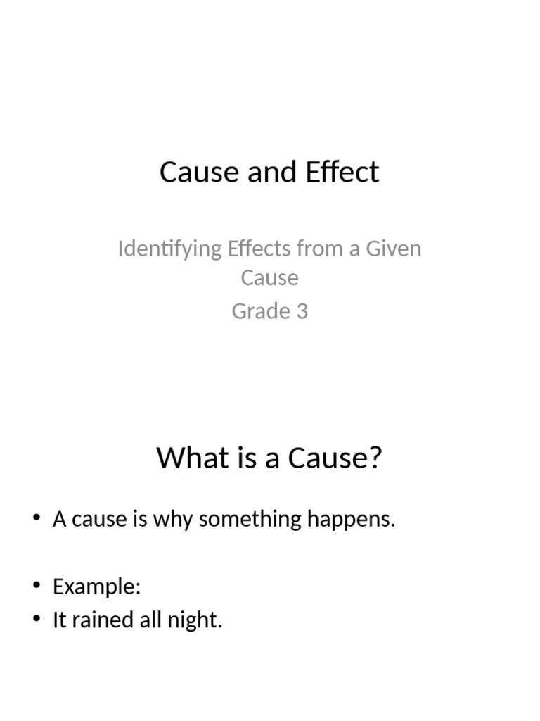 Understanding Cause and Effect for Kids | PDF