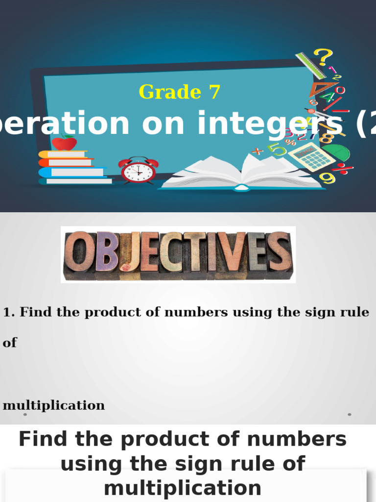 Integer Multiplication Sign Rules | PDF | Multiplication | Algebra