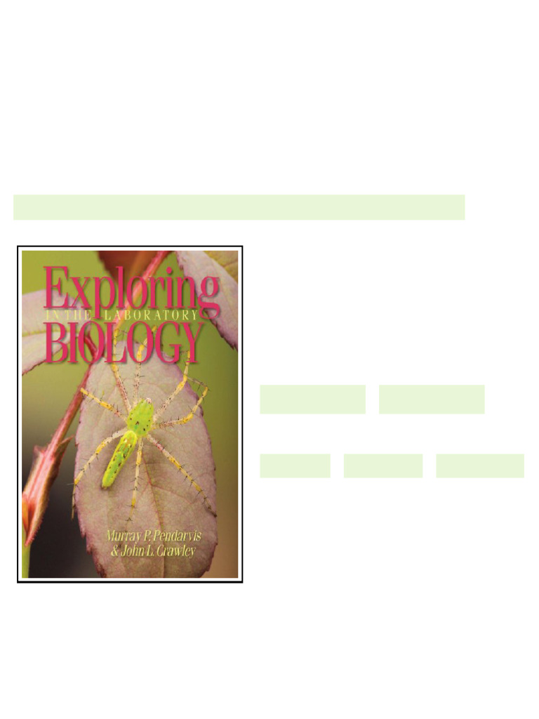 (Ebook) Exploring Biology in the Laboratory by Murray P. Pendarvis ...