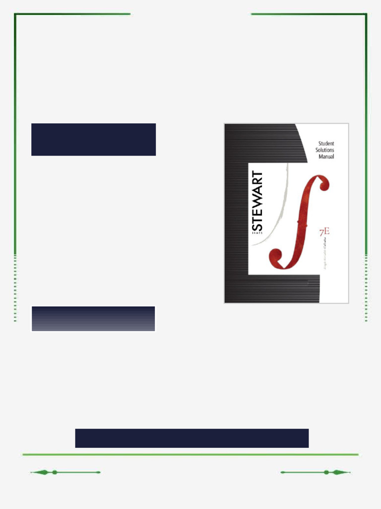 Student Solutions Manual for Stewart s Single Variable Calculus 7th 7th ...