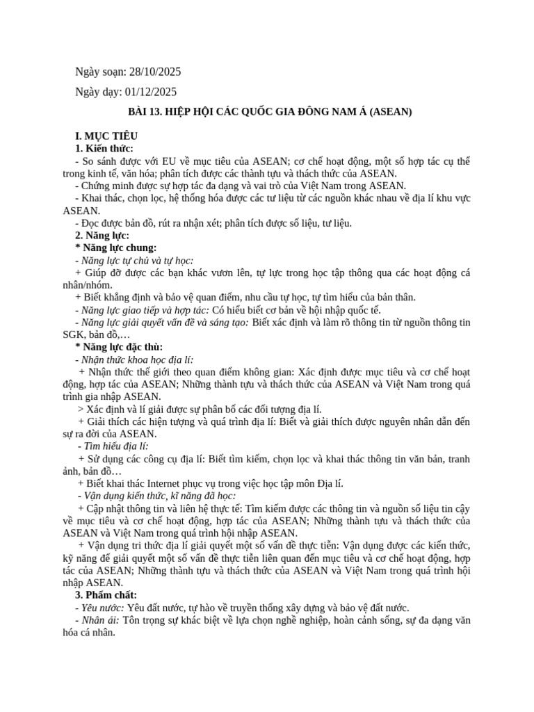 GA địa 11 bài 13 | PDF