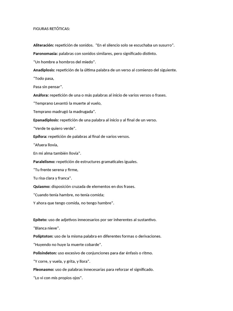 FIGURAS RETÓTICAS | PDF | Lingüística