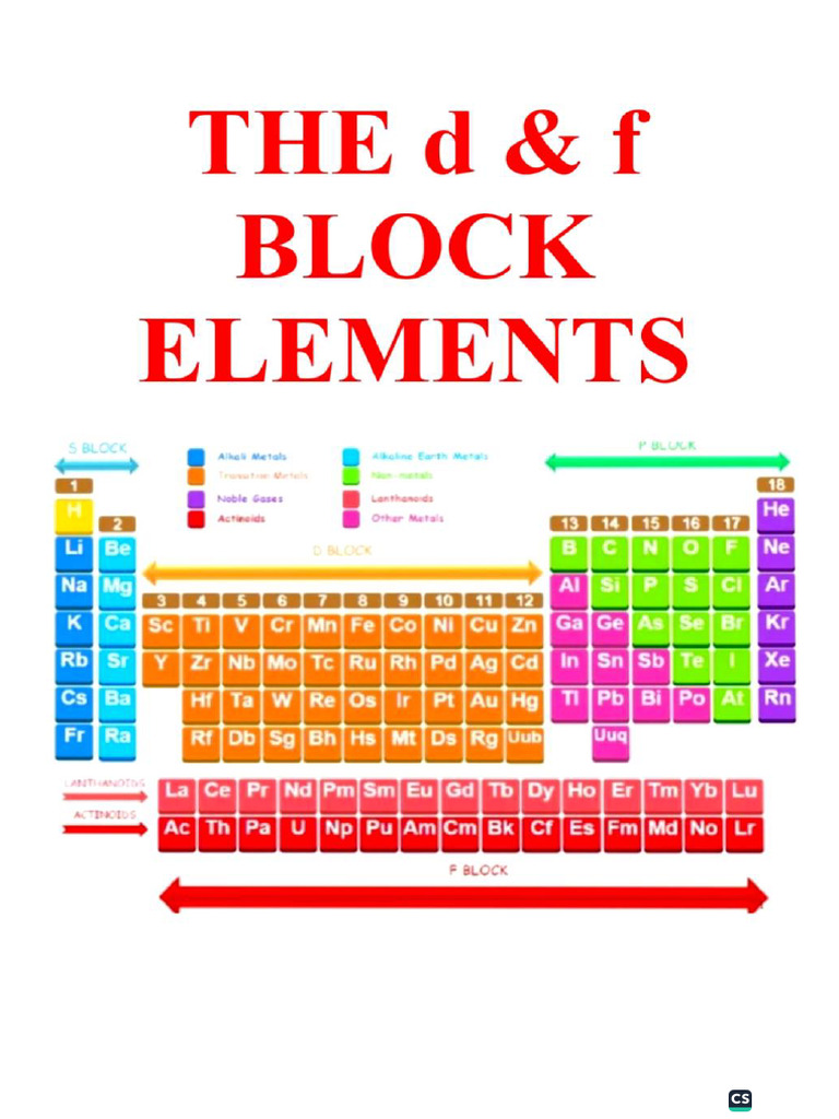 12chem - D & F Block Elements | PDF