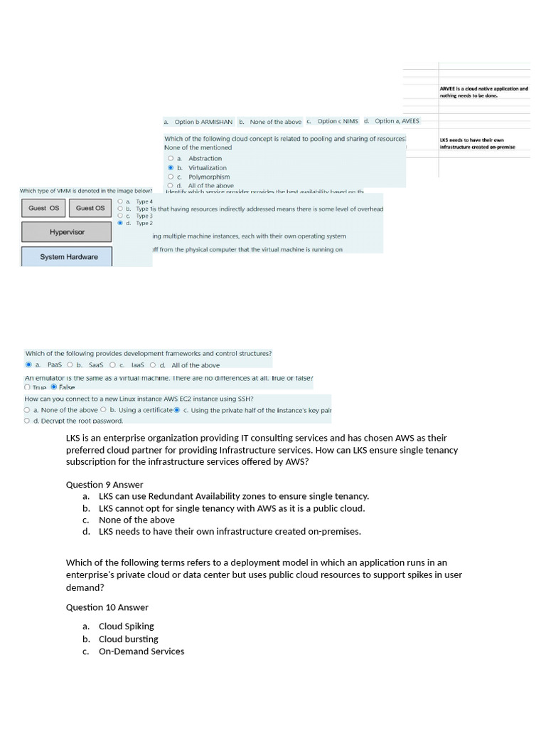 Cloud Computing Questions and Answers Quiz Bits | PDF | Cloud Computing | Virtualization