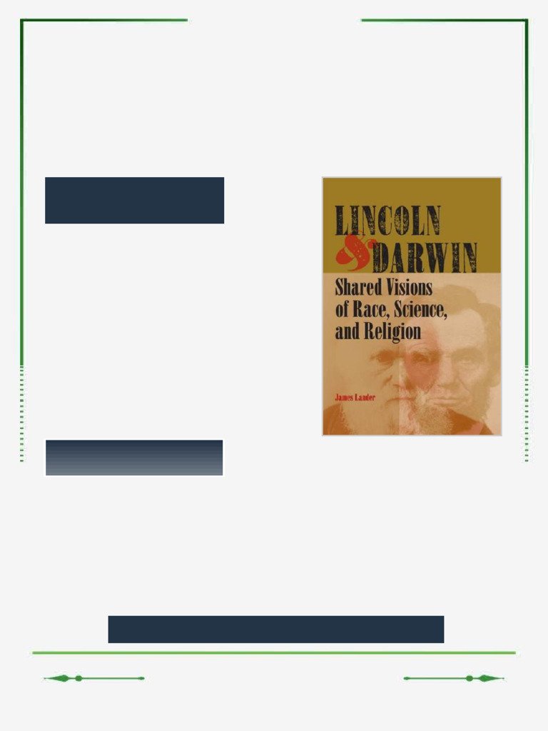 Lincoln and Darwin Shared Visions of Race Science and Religion First Edition James Lander ebook ...