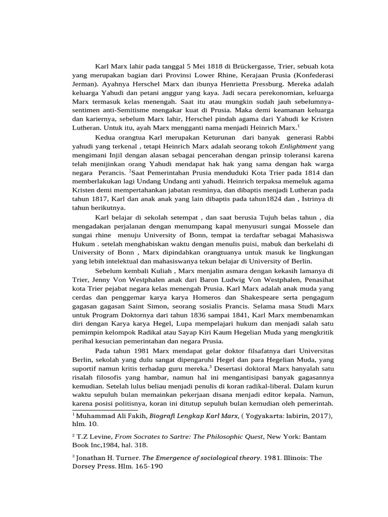 Biografi Awal Karl Marx dan Pemikiran Sosialnya | PDF