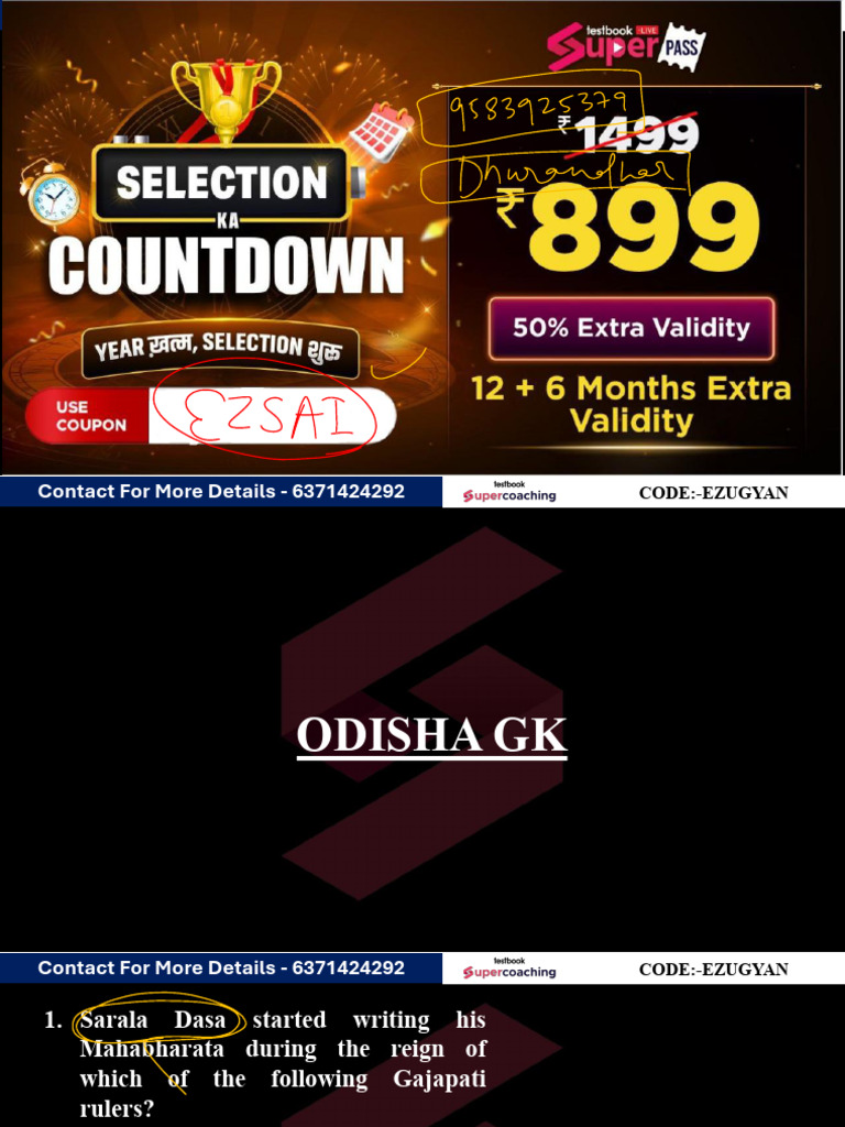 Ossc Cgl Prelims Scholarship Free Test (2).Pptx Ano | PDF