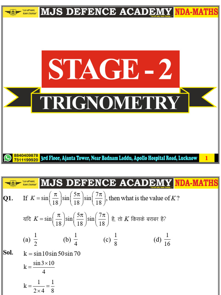 Trigo2 | PDF | Algebra | Trigonometric Functions