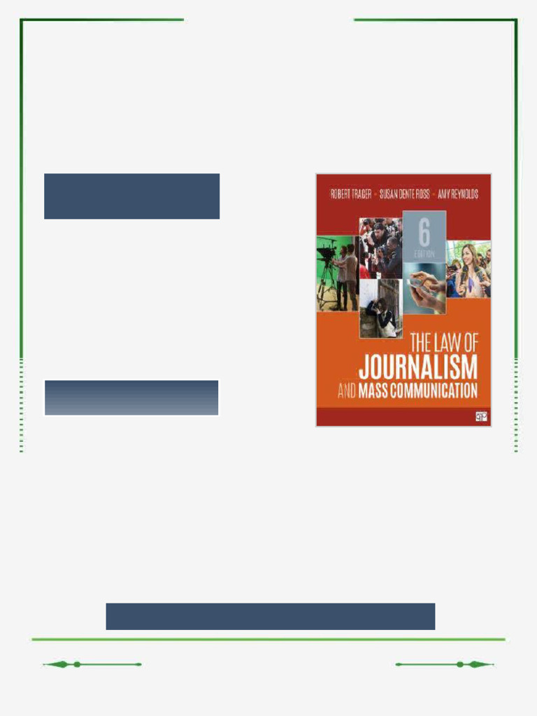 The Law of Journalism and Mass Communication Robert E. Trager ebook ...