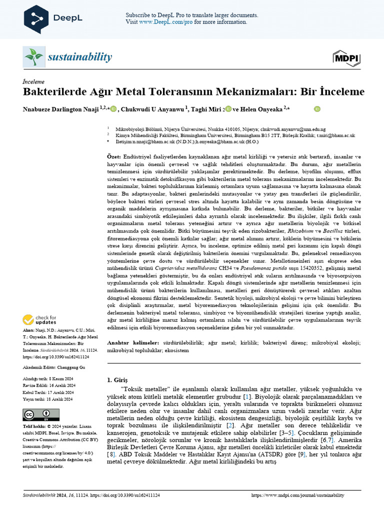 Mechanisms of Heavy Metal Resistance in Bacteria-2 Tr | PDF