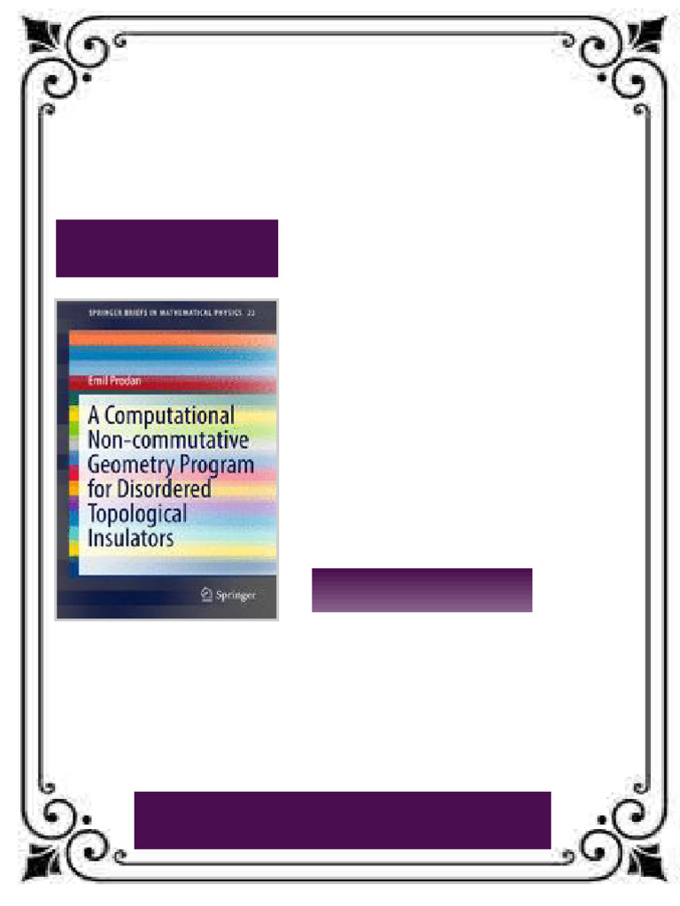 A Computational Non commutative Geometry Program for Disordered Topological Insulators 1st ...