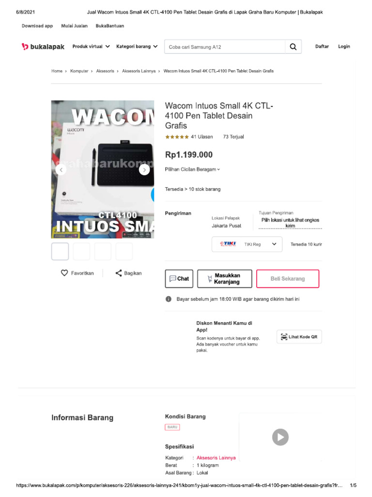 Wacom Intuos Small 4K CTL4100 Pen Tablet Desain Grafis_2 | PDF