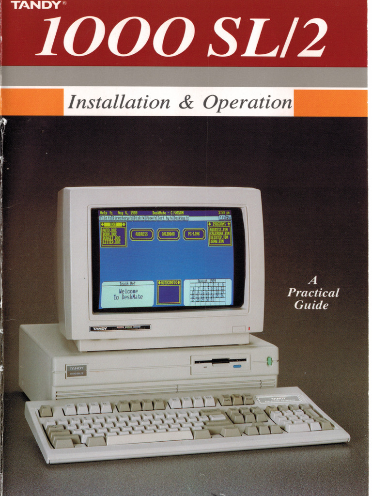 Tandy 1000 SL2 Instalation and Operation Manual | PDF