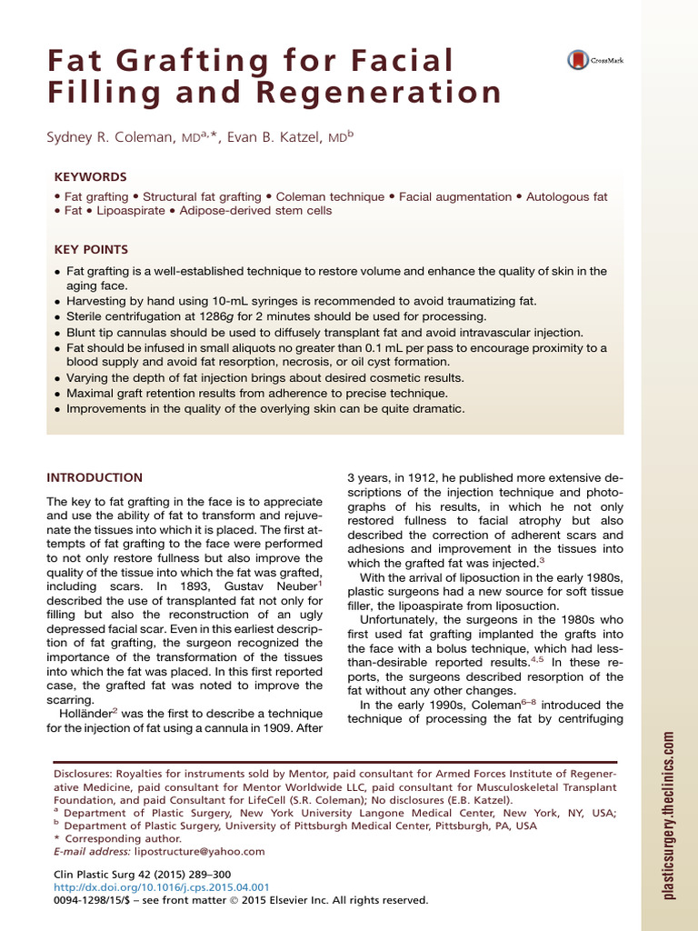 fillers in omfs | PDF | Adipose Tissue | Plastic Surgery
