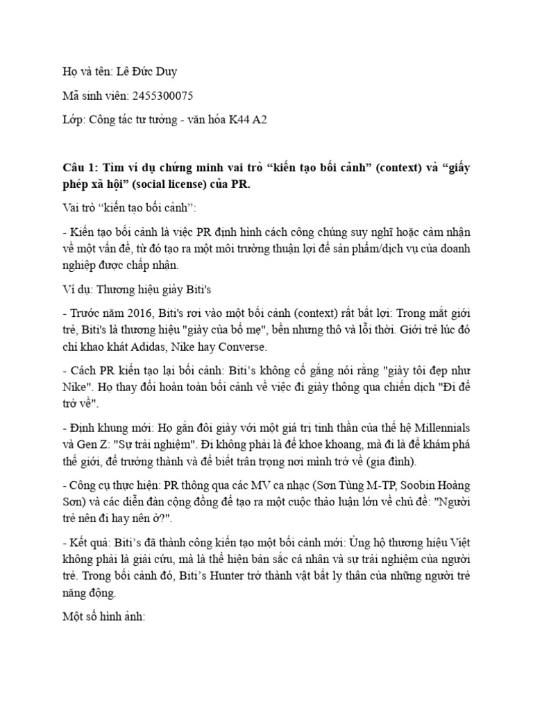 Bài tập môn Pr | PDF