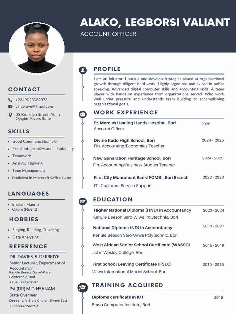 Blue and Gray Simple Professional CV Resume (3) | PDF